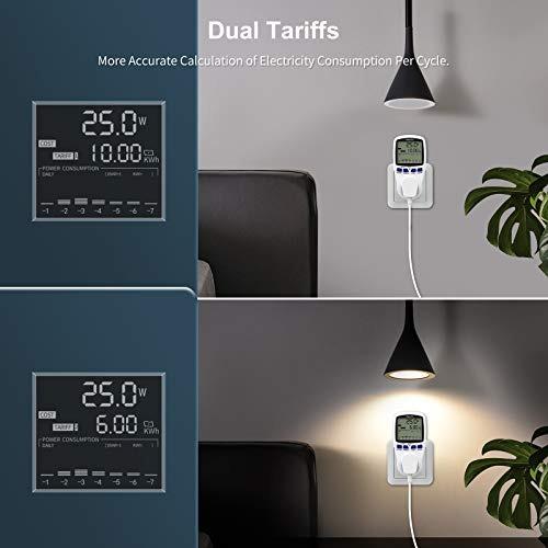Power Meter Dual Tariffs, Maxcio Electricity Usage Monitor UK Plug for ...