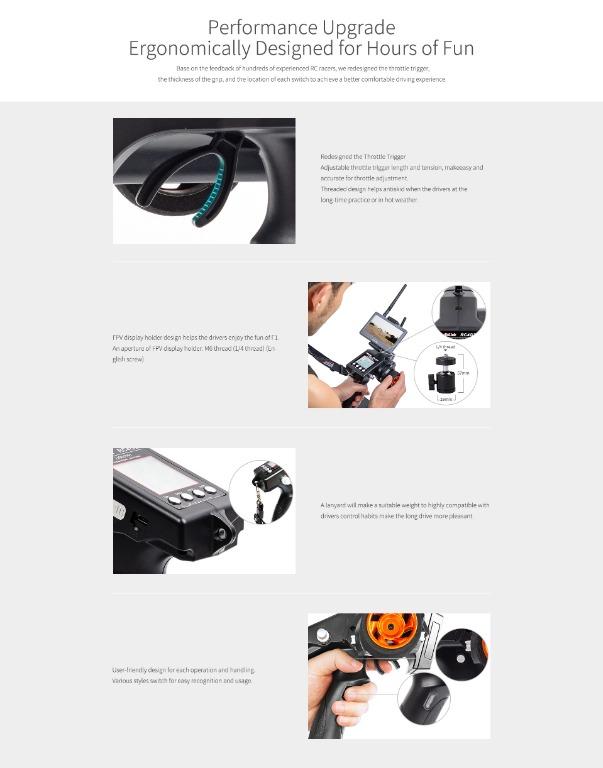 RadioLink RC4GS V2 2.4G 4 Channel RC Radio Control with R6FG 6 Channel ...