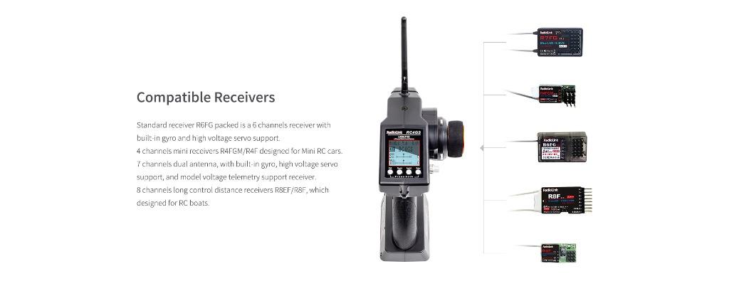 RadioLink RC4GS V2 2.4G 4 Channel RC Radio Control with R6FG 6 Channel ...