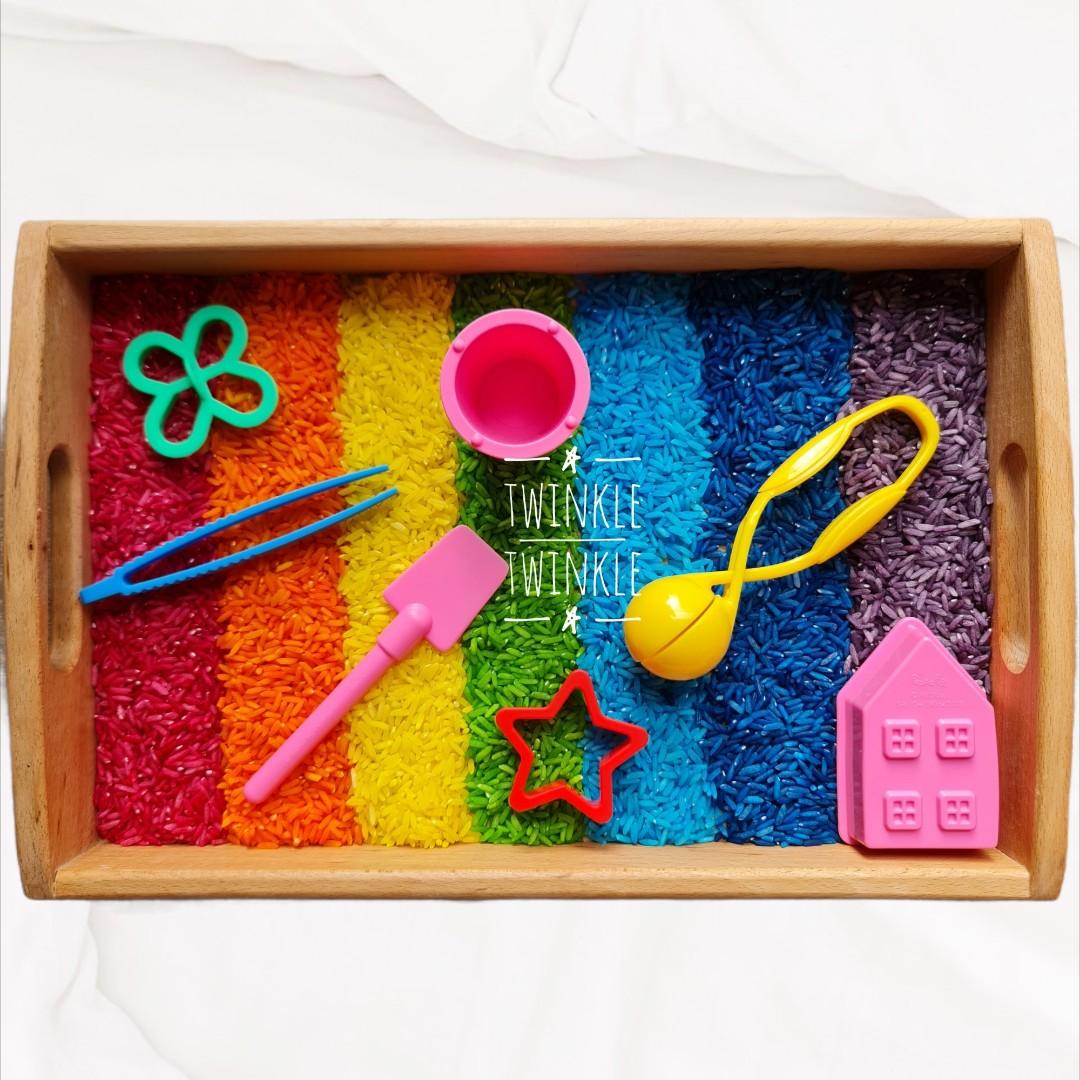 Rainbow Colour Rice for Sensory Play / Customised Party Pack / Goodie ...