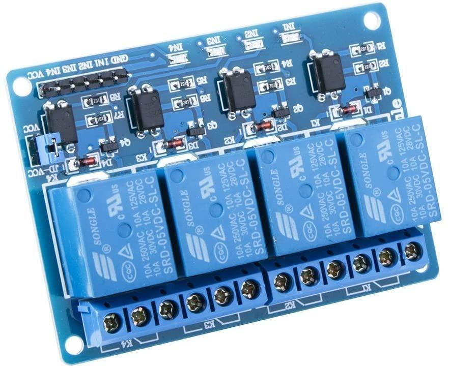 T2181 ELEGOO Relay Module 4 Channel DC 5V with Optocoupler for Arduino UNO R3 MEGA 2560 Project ...