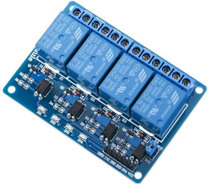 T2181 ELEGOO Relay Module 4 Channel DC 5V with Optocoupler for Arduino ...