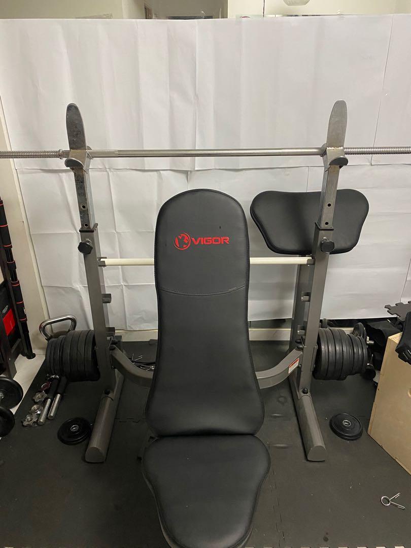 VIGOR FOLDABLE COMPACT WEIGHT BENCH V2 (with weights) - can do bench ...