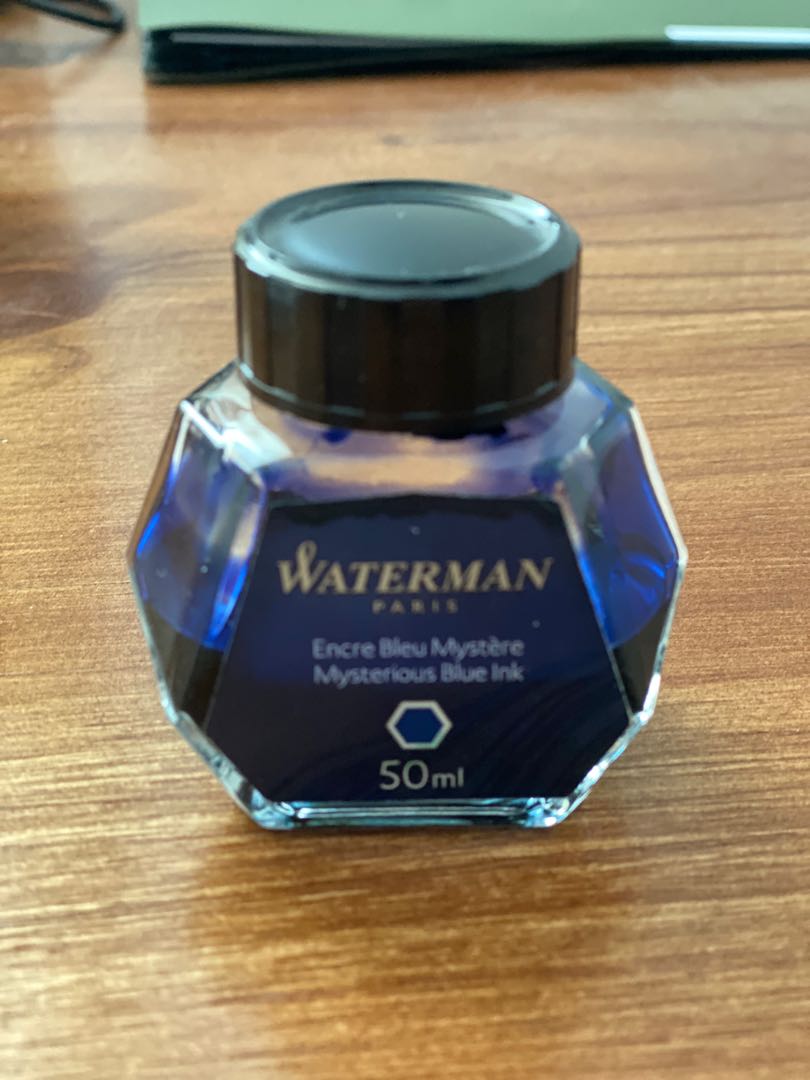 Waterman mysterious blue fountain pen ink. Ink level as shown in ...