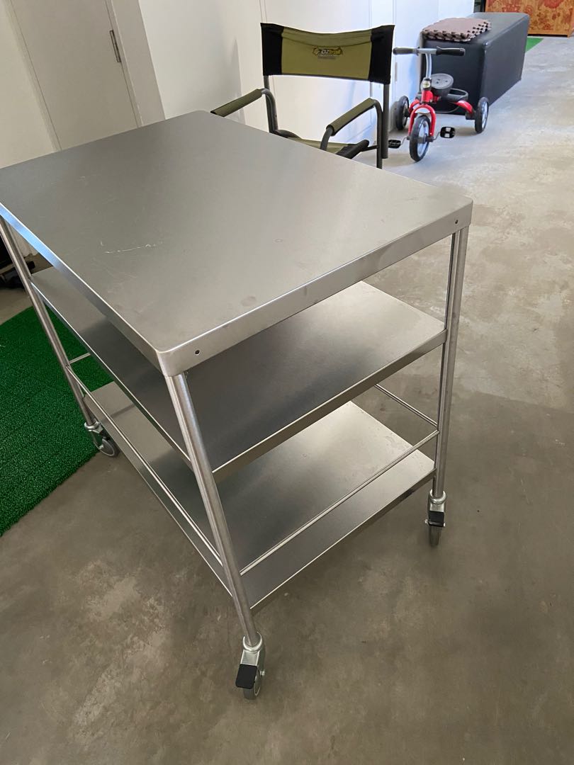 IKEA stainless still kitchen table, Furniture & Home Living, Furniture ...