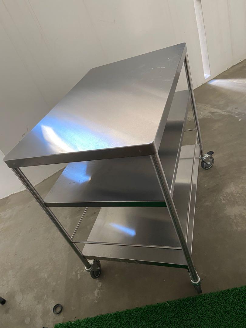 IKEA stainless still kitchen table, Furniture & Home Living, Furniture ...
