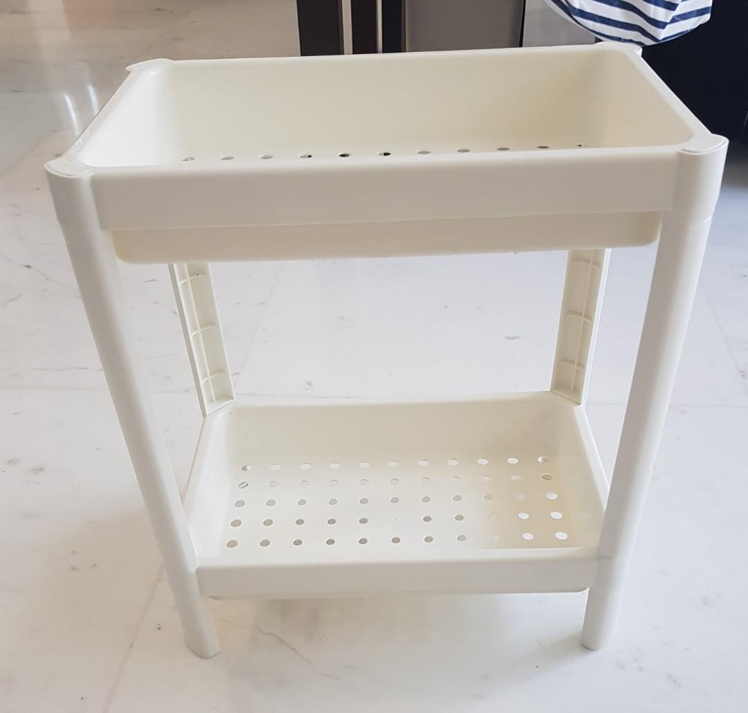 IKEA VESKEN white shelf unit, Furniture & Home Living, Furniture ...