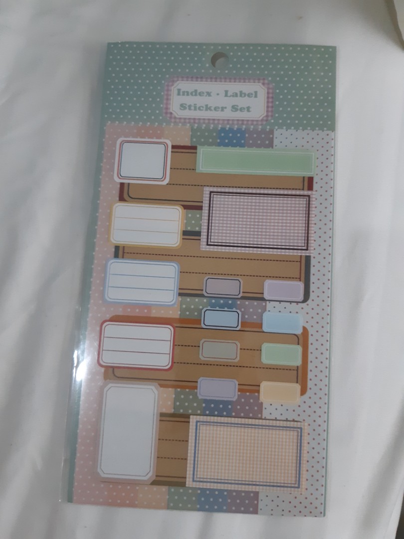 Label sticker set (3 set dlm 1 kemasan), Buku & Alat Tulis, Alat Tulis ...