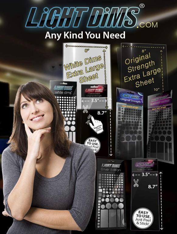 LightDims White Dims - Light Dimming LED Covers/Light Dimming Sheets ...