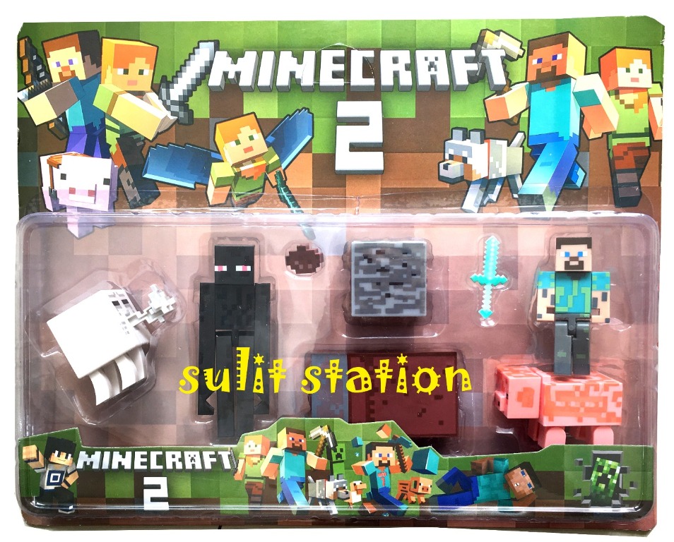 MINECRAFT ENDERMAN ZOMBIE STEVE TOY FIGURES CAKE TOPPER, Hobbies & Toys ...