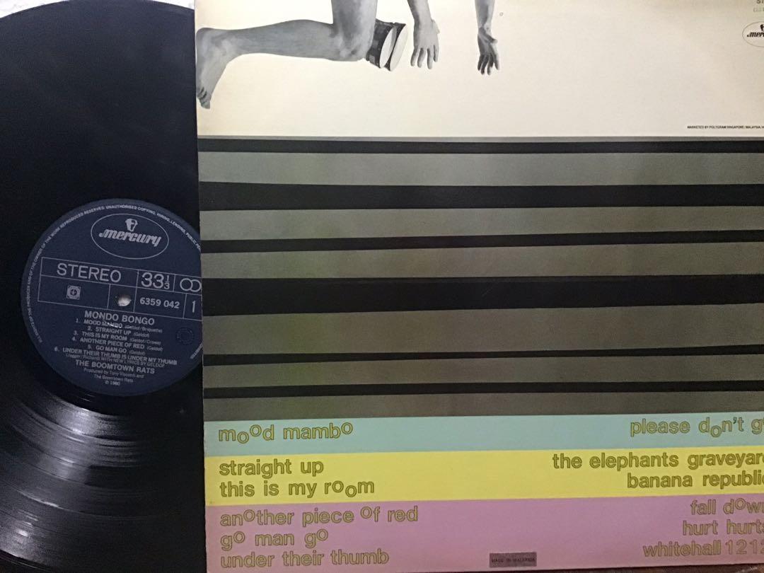 LP Boomtown Rats - Mono Bongo VINYL RECORD Anubis Piring Hitam 80s New ...