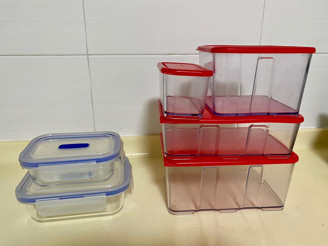 Plastic & glass Containers, Furniture & Home Living, Kitchenware ...