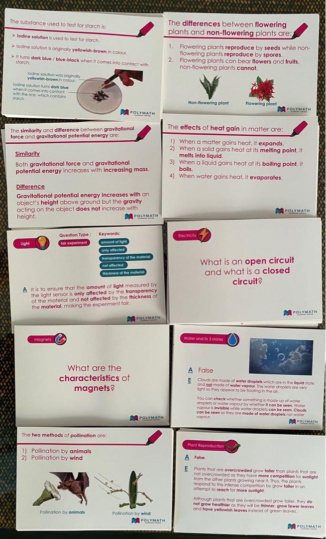 PSLE Science Flashcards (by LearninginTransit & Polymath ), Hobbies ...