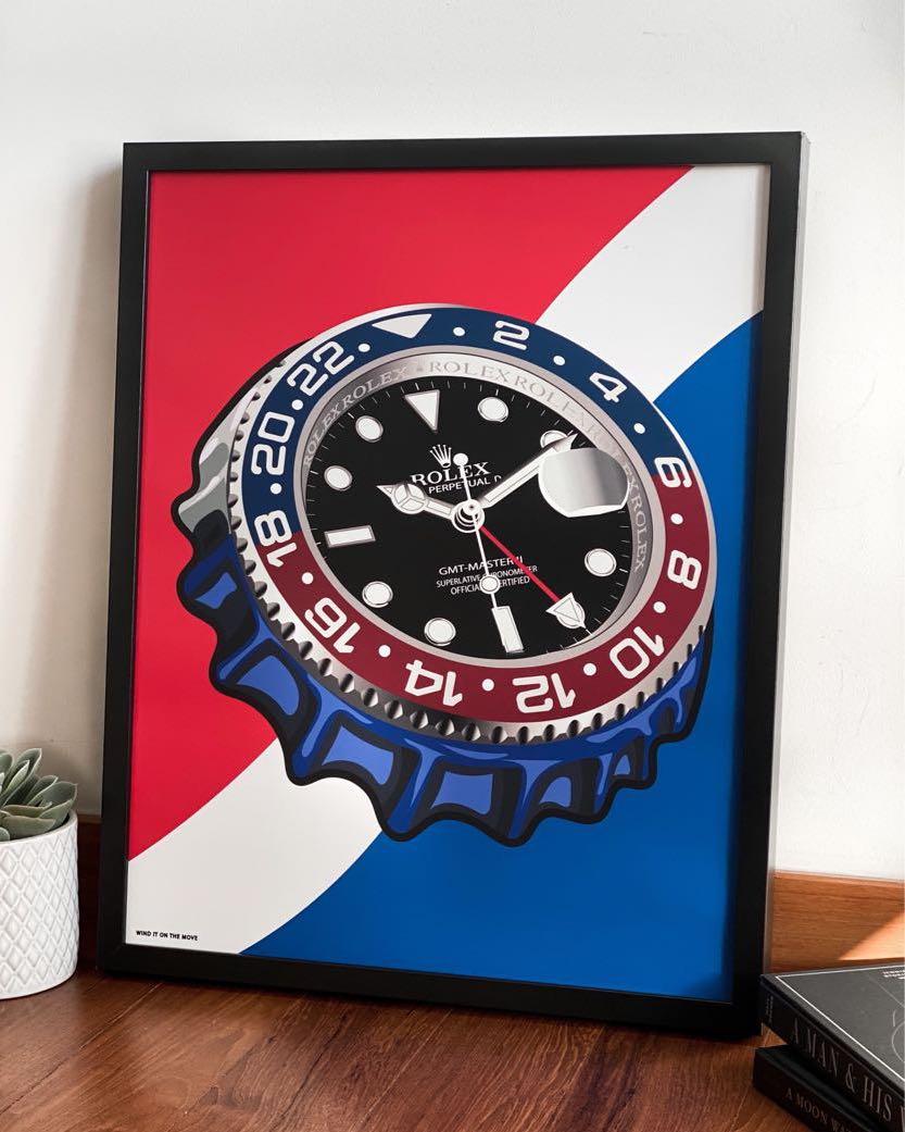 Rolex GMT Master II Pepsi Print, Luxury, Watches on Carousell