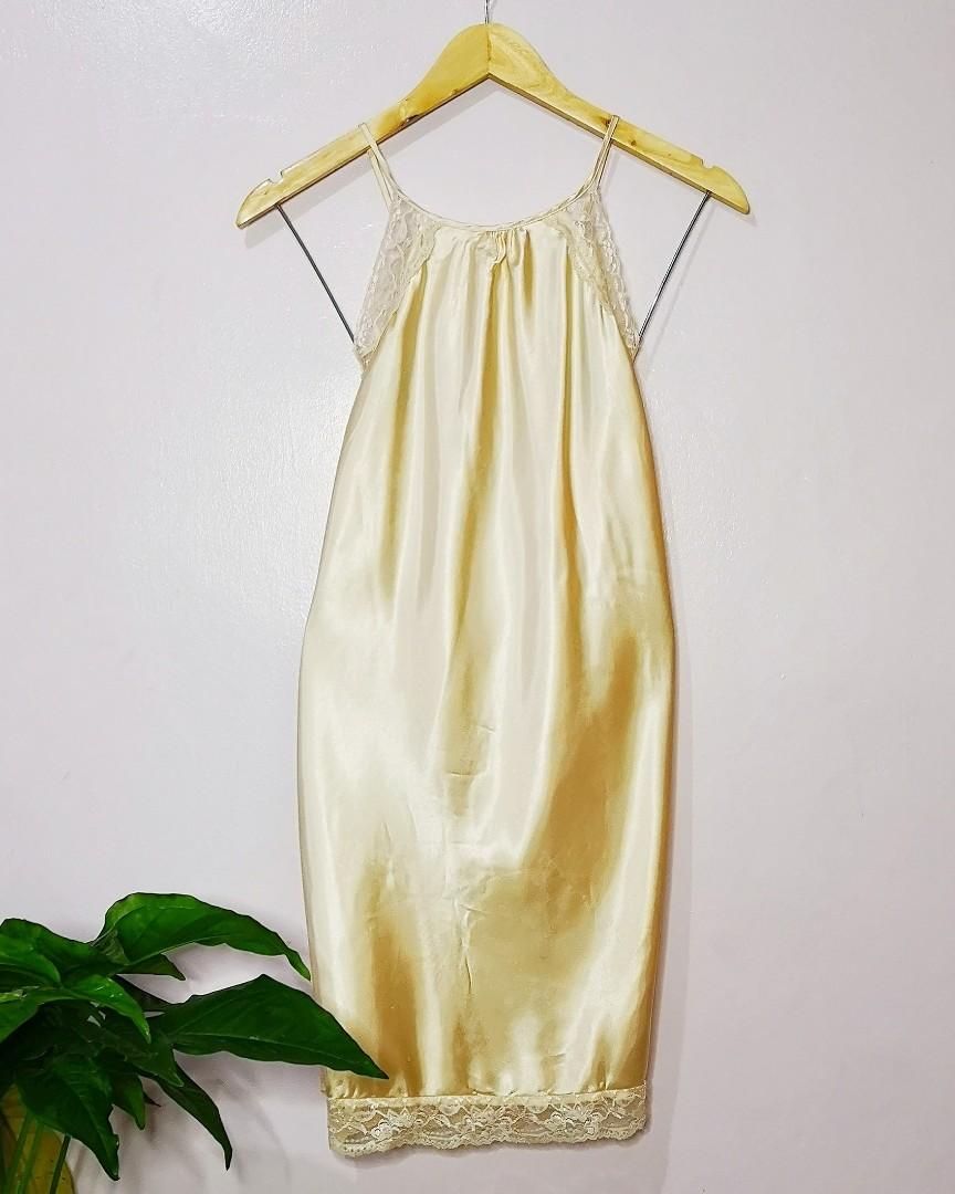 Satin Halter Neck Nighties, Women's Fashion, Tops, Sleeveless on Carousell