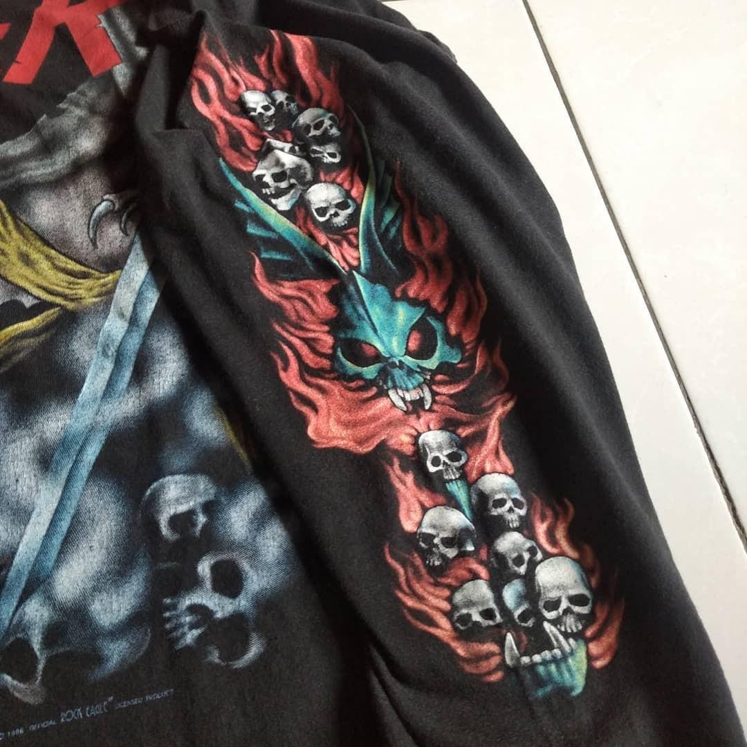 Vintage Slayer baju kaos band second, Fesyen Pria, Pakaian , Atasan di ...