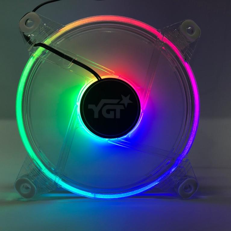 YGT Transparent/Crystal RGB Fan, Computers & Tech, Parts & Accessories ...