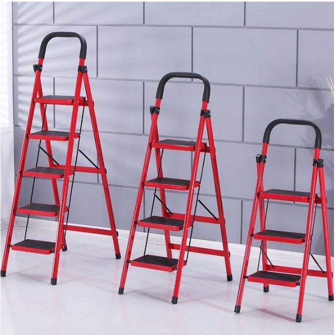 BN Red 3-5 Steps Ladder, Furniture & Home Living, Furniture, Other Home ...