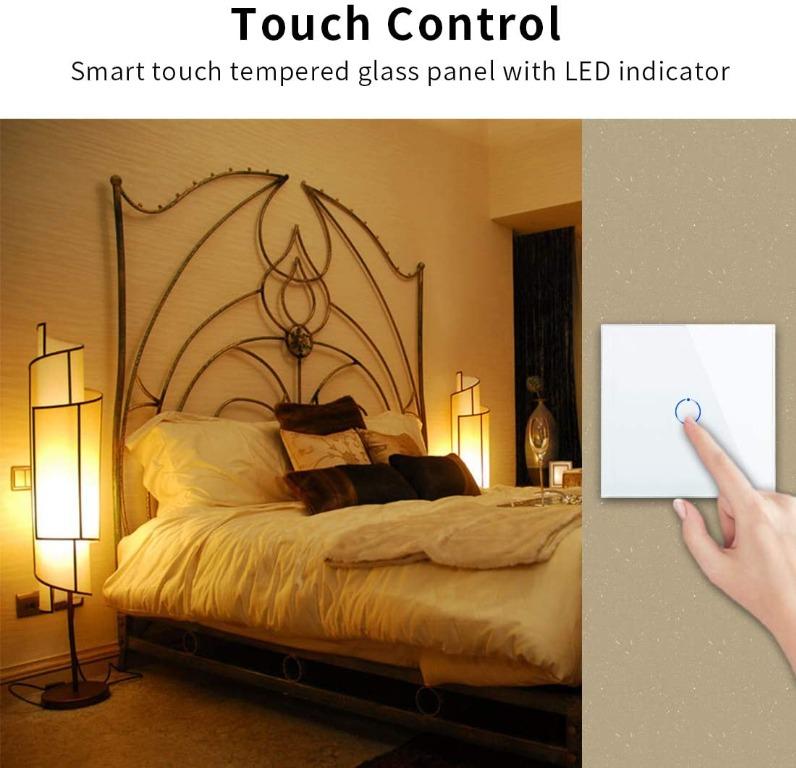 CNBINGO WiFi Single Touch Light Switch, Smart Switch Work with Alexa ...
