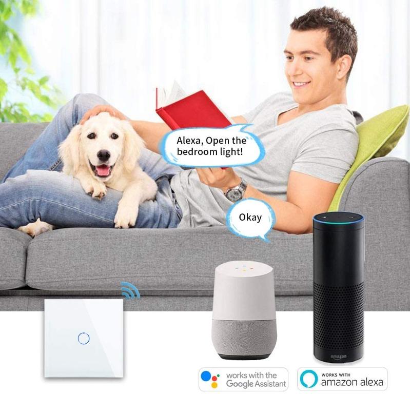 CNBINGO WiFi Single Touch Light Switch, Smart Switch Work with Alexa ...