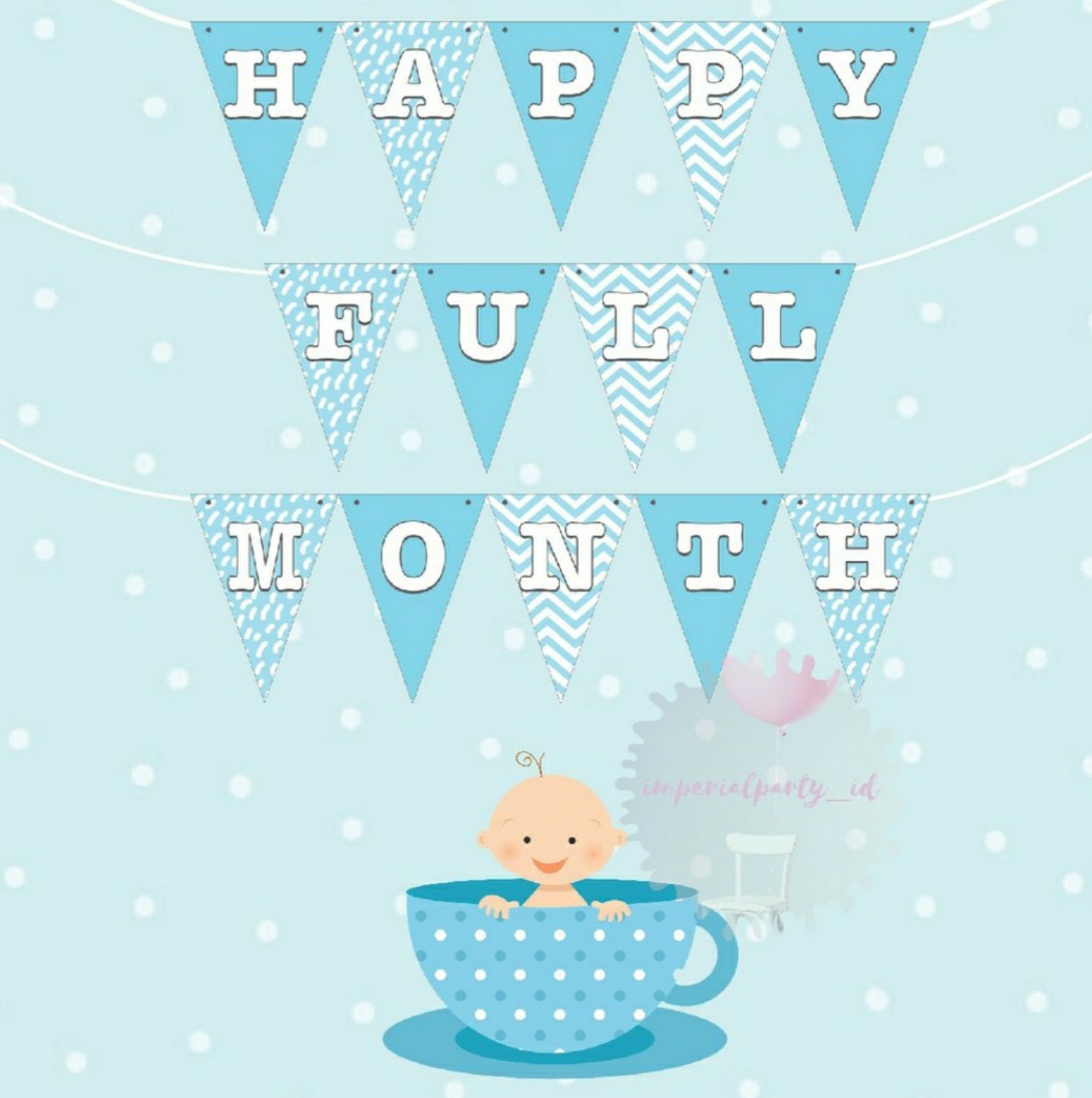 Happy Full Month Banner Flag, Hobbies & Toys, Stationery & Craft ...