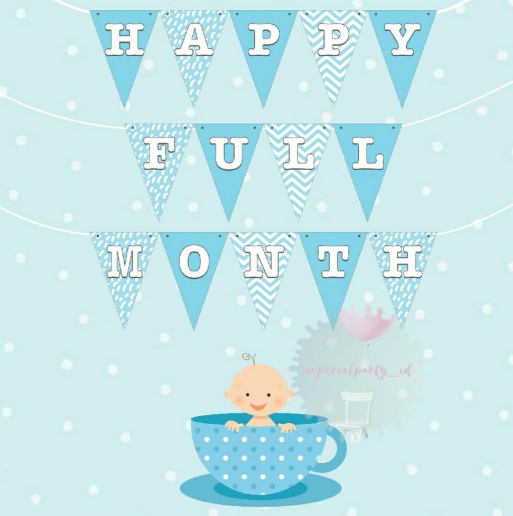 Happy Full Month Banner Flag, Hobbies & Toys, Stationery & Craft ...