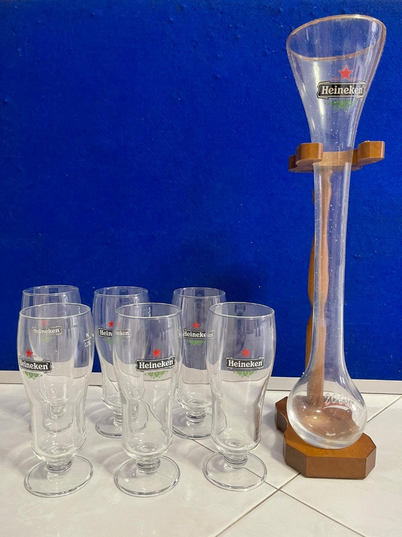 Heineken beer glass set, Furniture & Home Living, Kitchenware ...