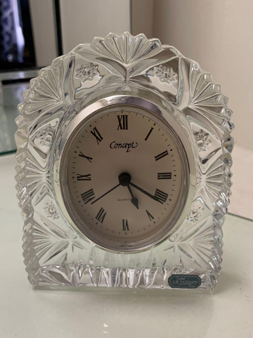 J.G. Durand France Crystal Clock, Furniture & Home Living, Home Decor ...