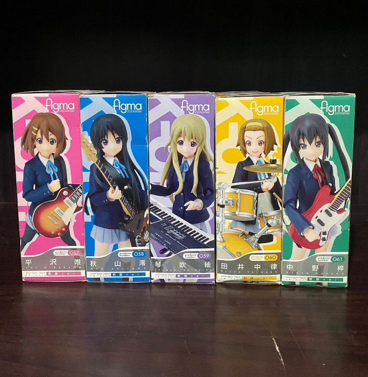K-on Figma Set (Yui, Mio, Mugi, Ritsu, Azusa), Hobbies & Toys, Toys ...