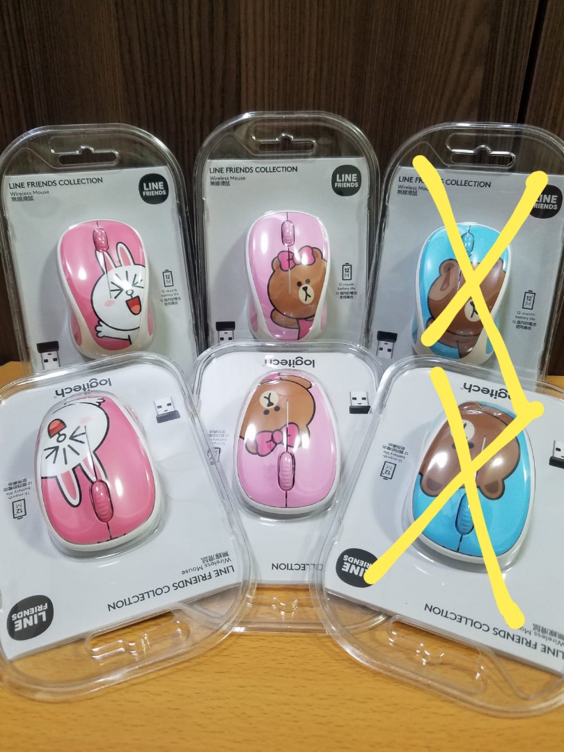 Logitech X Line friends wireless mouse, 電子產品, 其他 - Carousell