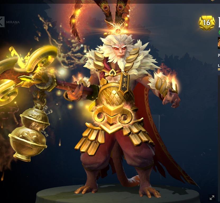 Monkey King Arcana + Full Rare Immortal Set (Dota2), Video Gaming ...