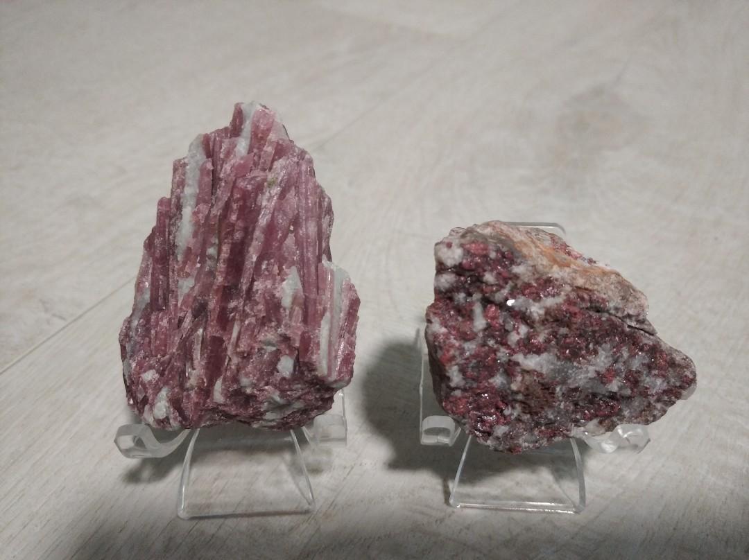 Raw Cinnabar & Pink tourmaline, Women's Fashion, Jewelry & Organisers ...