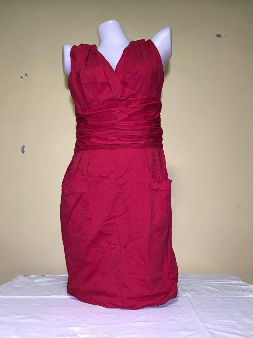 Red Office Dress, Women's Fashion, Dresses & Sets, Dresses on Carousell