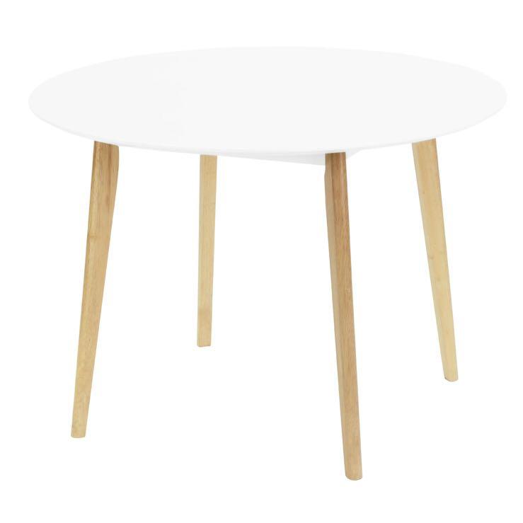 SOLD~ Round Dining Table 1m - Natural, White, Furniture & Home Living ...