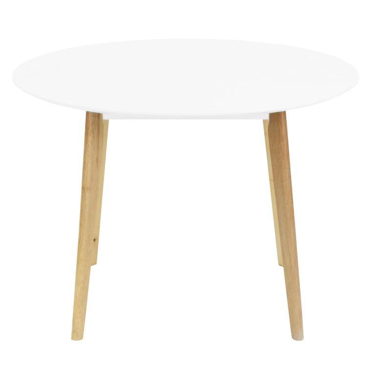 SOLD~ Round Dining Table 1m - Natural, White, Furniture & Home Living ...