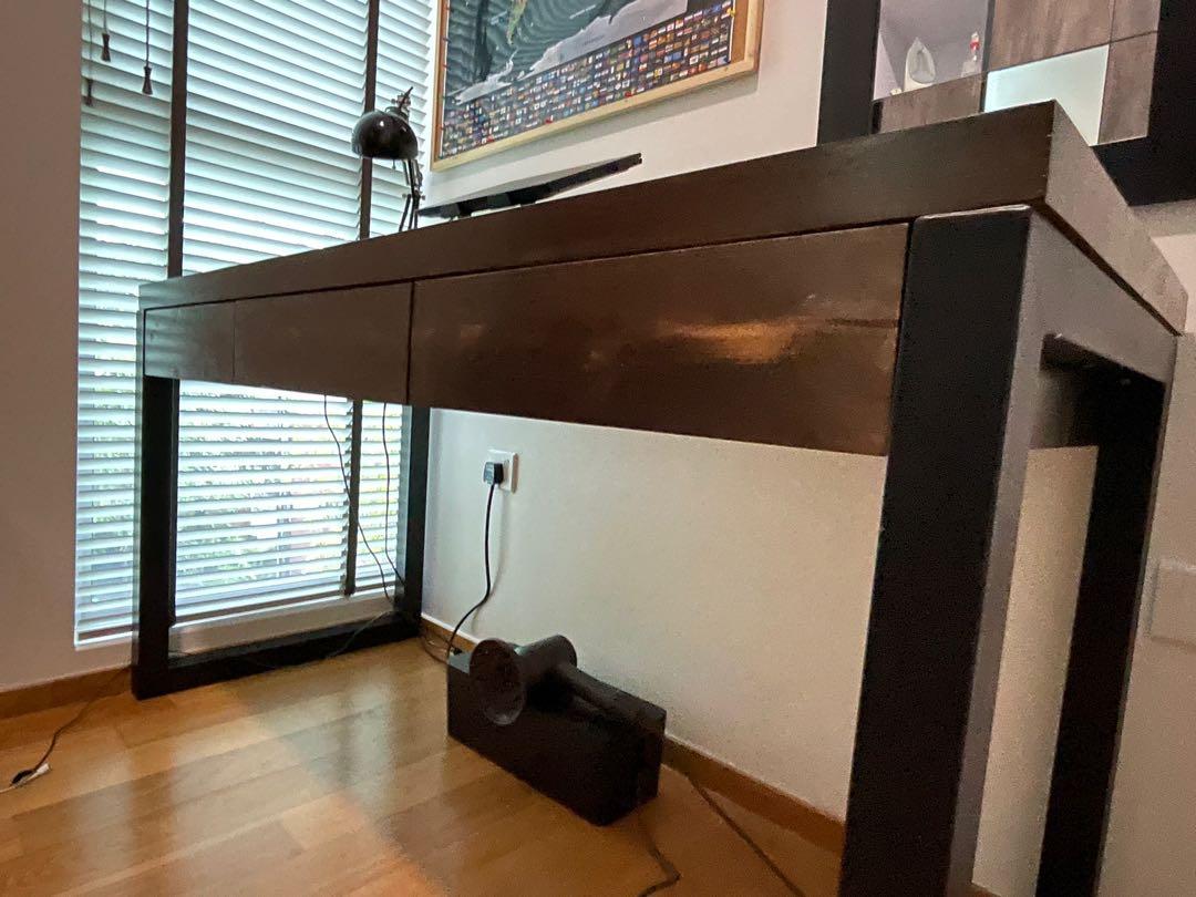 Rustic/Industrial Pinewood Study/Work Desk, Furniture & Home Living ...