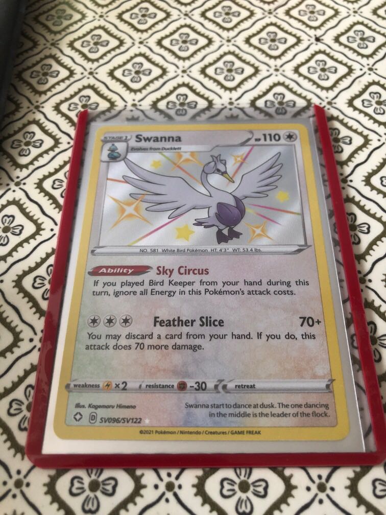 Swanna Pokemon card (baby shiny) SV096, Hobbies & Toys, Toys & Games on ...
