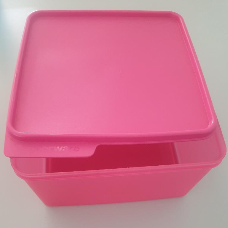 Tupperware Pink Square Container, Furniture & Home Living, Kitchenware ...