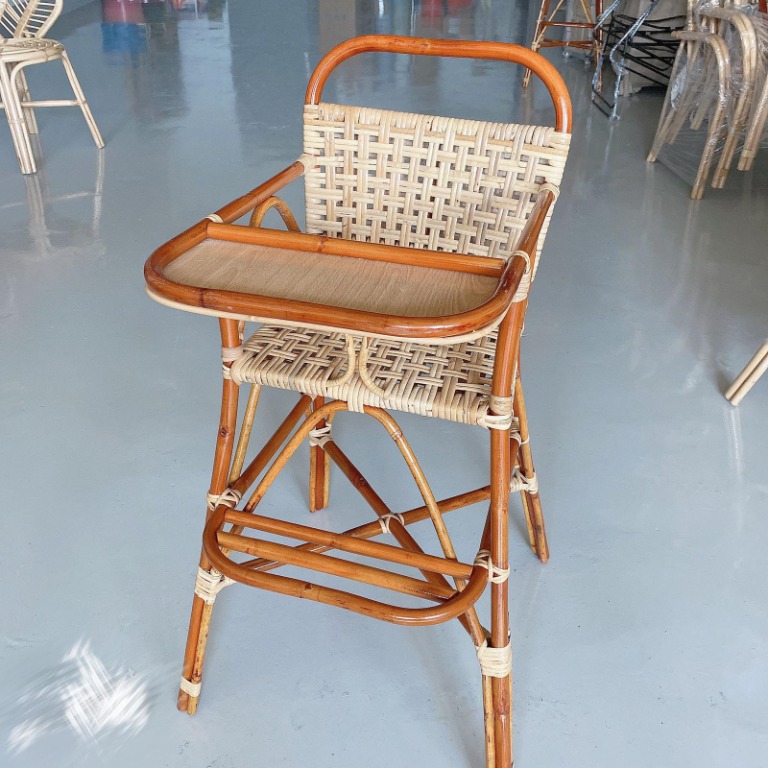 Unique Brown Rattan High Chair, Babies & Kids, Nursing & Feeding on ...