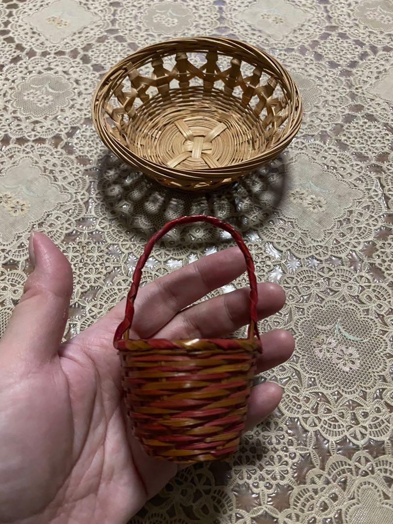Vintage Mini Rattan Baskets, Hobbies & Toys, Memorabilia & Collectibles ...