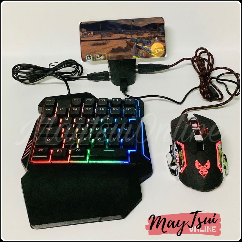 4 in 1 Mobile Combo Pack Gaming Set One-handed Gaming Keyboard With ...