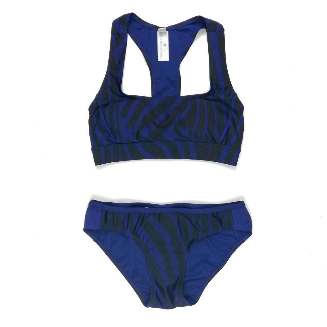 Adidas x Stella McCartney Blue Stripe Swimsuit Set, Women's Fashion ...