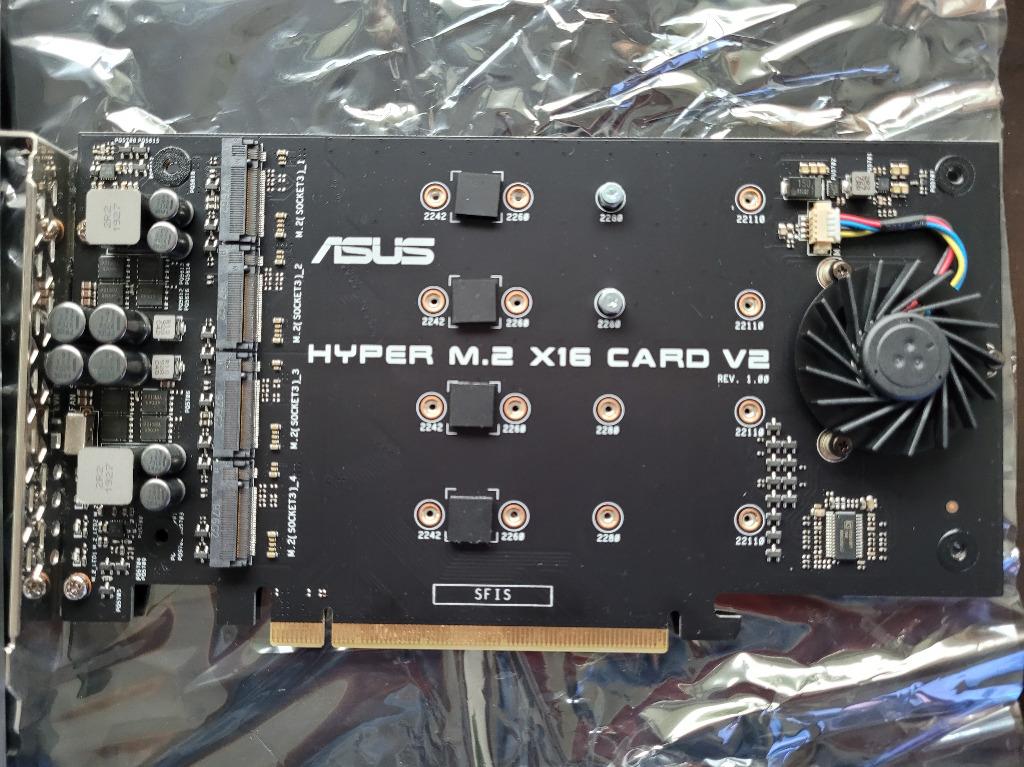 ASUS Hyper M.2 X16 PCIe 3.0 X4 Expansion Card V2, Computers & Tech ...