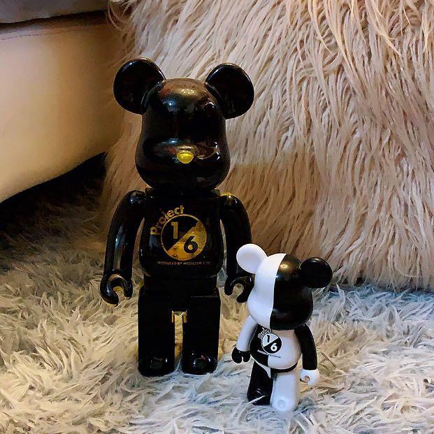 Bearbrick 400% Project 1/6 Yellow Transparent + 15cm Black & White 罕有品 ...