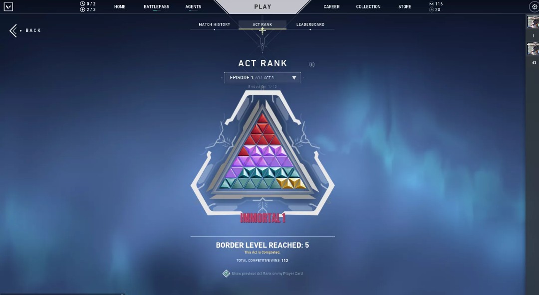 For sale valorant account with immortal badge, Video Gaming, Video ...