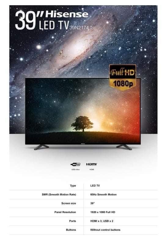 Hisense 39” LED TV, TV & Home Appliances, TV & Entertainment, TV on ...