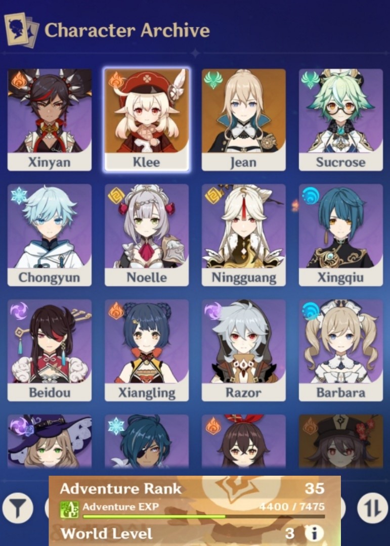 KLEE + JEAN / AR35 / GENSHIN IMPACT ACCOUNT / ASIA SERVER / 78/90 ...