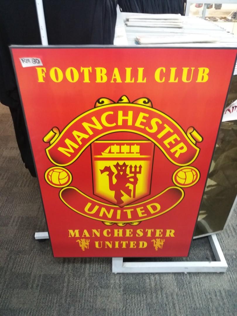 MANCHESTER UNITED LOGO FRAME BIG, Furniture & Home Living, Home Decor ...