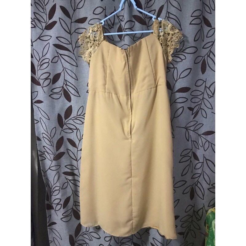 Matte Gold Gown for Weddings, Parties, Formal Events, Women's Fashion ...