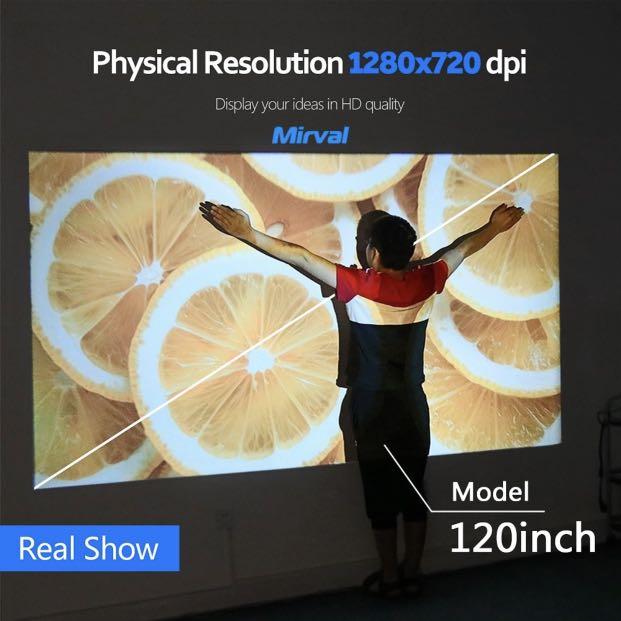 Mirval Y6 720P Mini LED Portable Projector 3200 Lumens LCD Home Theater ...
